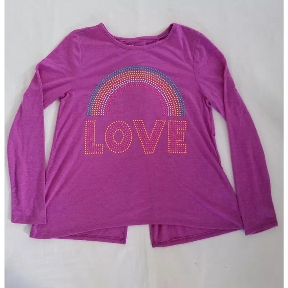 Epic Threads | Shirts & Tops | Epic Thread Girls Purple Rainbow Love ...